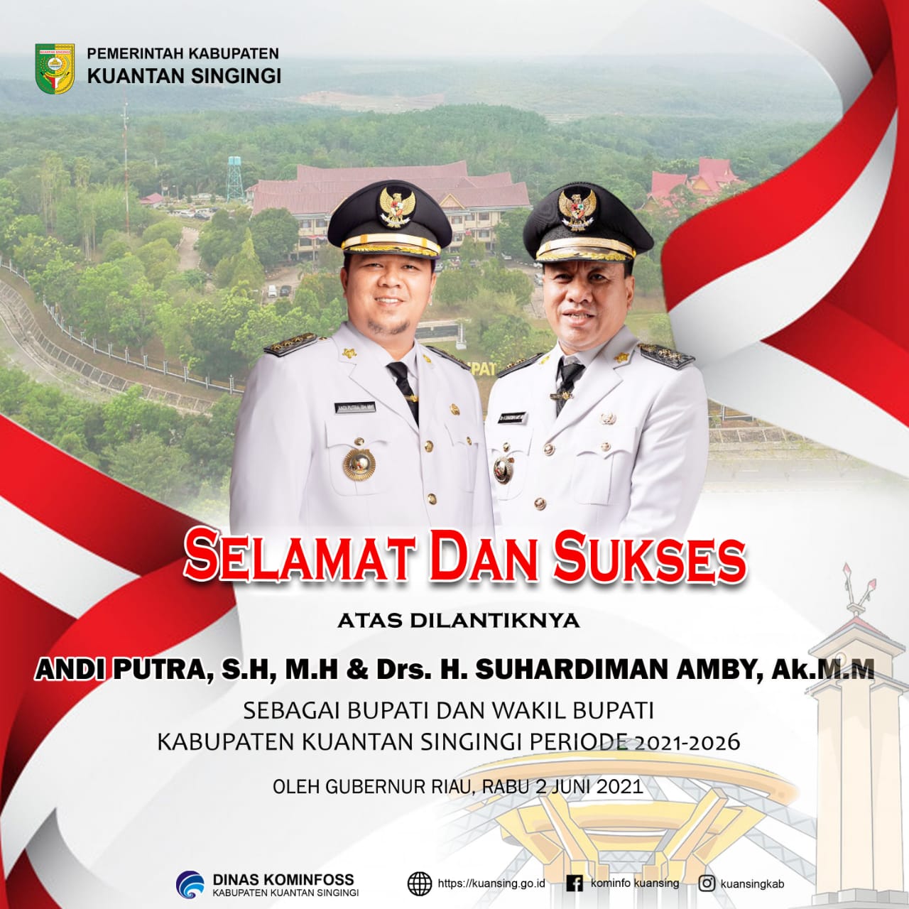 Selamat dan Sukses Atas Pelantikan Andi Putra SH MH dan H. Suhardiman Amby Ak MM Sebagai Bupati ...